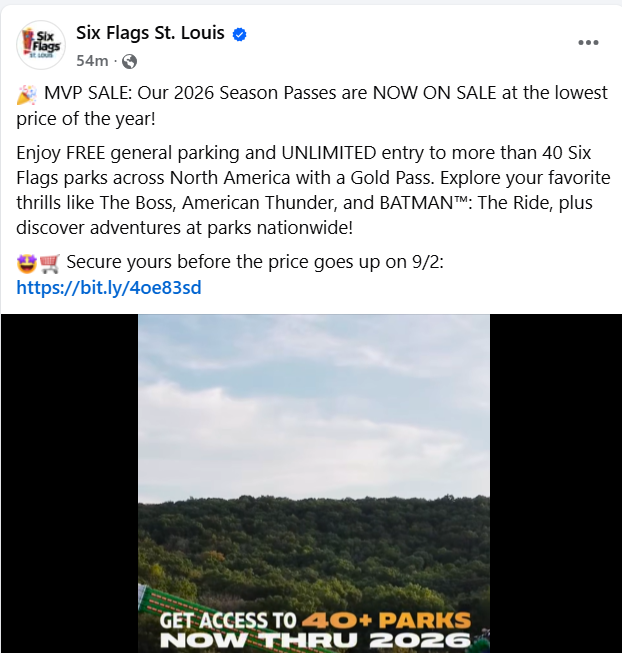 Buy Six Flags St. Louis 2026 Season Pass, Get Access to Other Six Flags ...